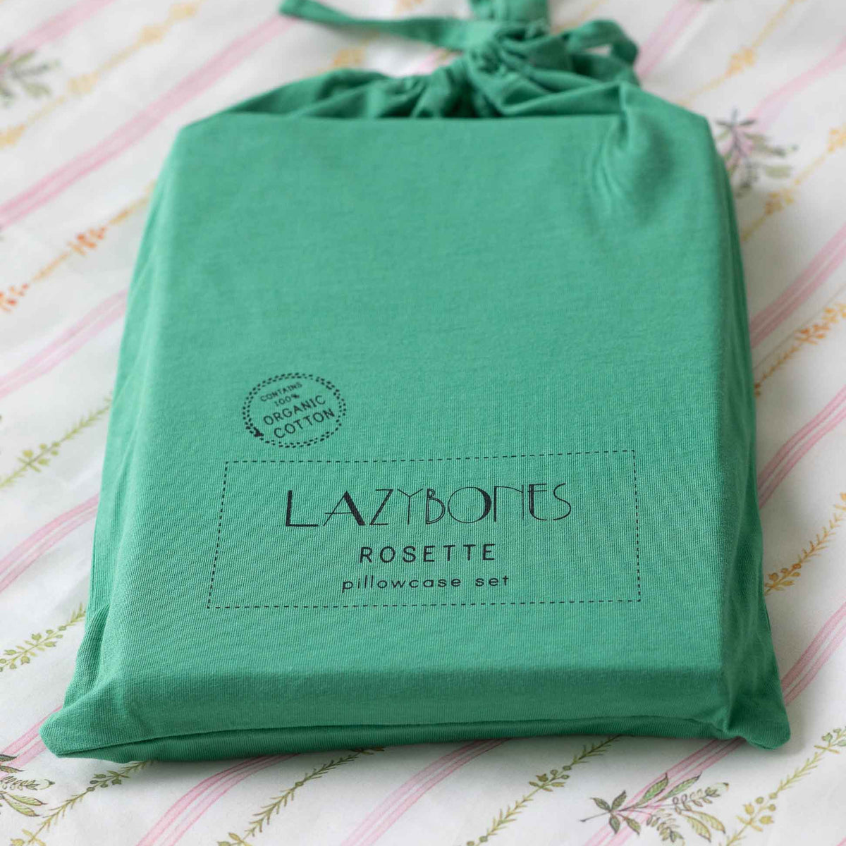 Emerald Rosette Pillowcase Set - Organic Cotton